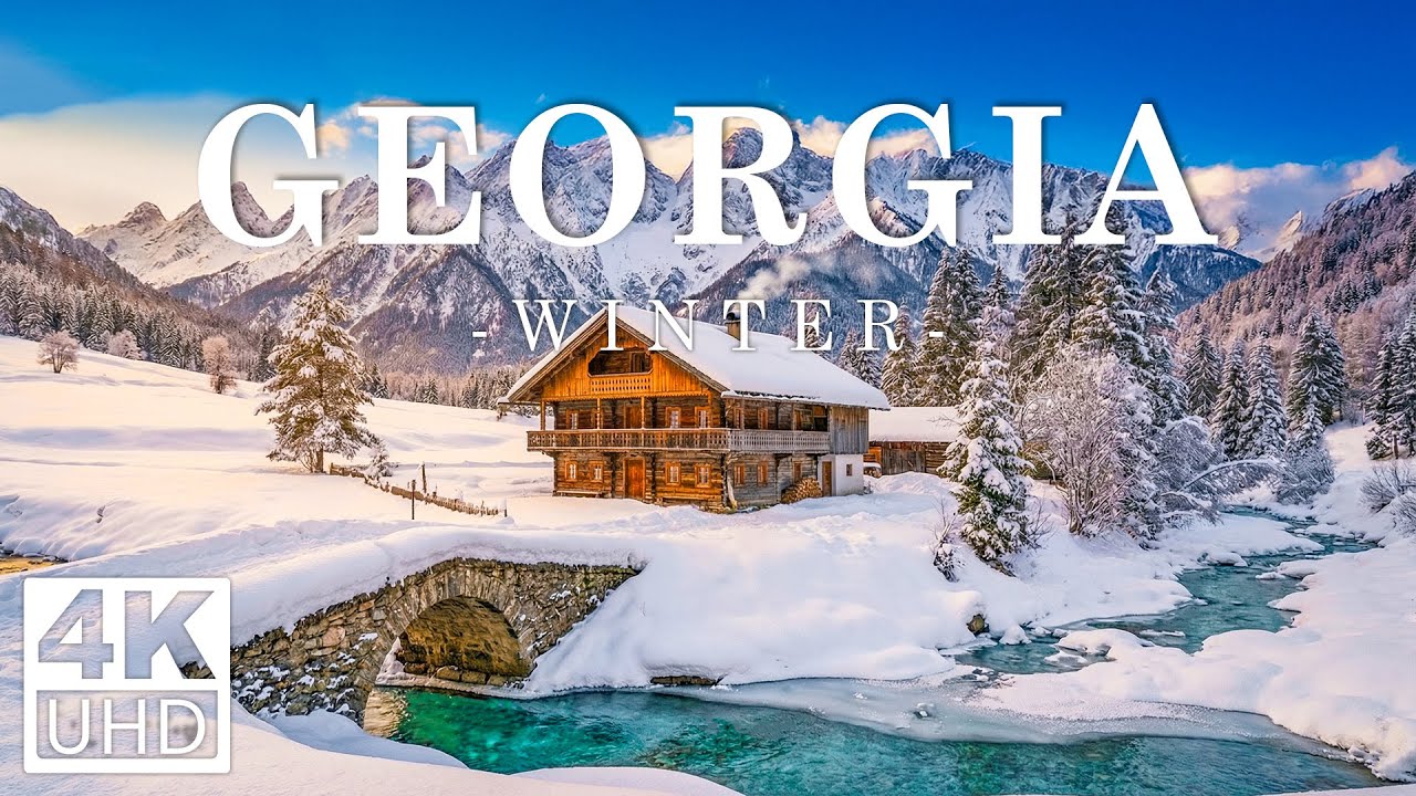 Georgia Winter 4K – Snowy Caucasus Mountains, Frozen Valleys & Peaceful ...