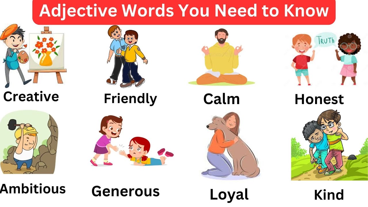 Important Adjectives words in English |English Vocabulary | Adjective ...
