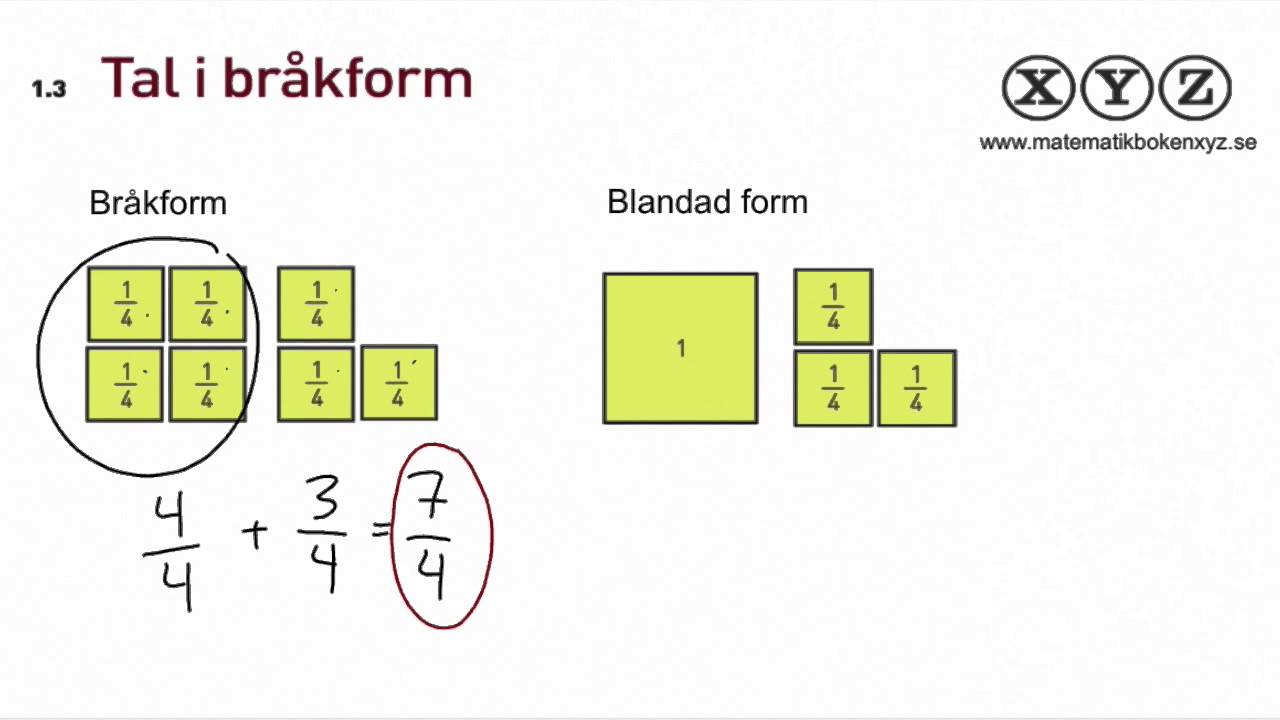 X 1.3 Tal i bråkform - YouTube