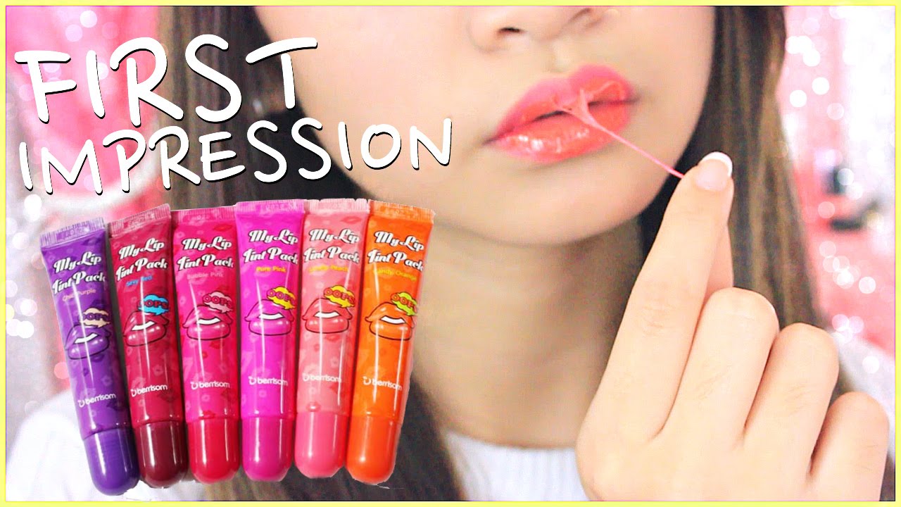 FIRST IMPRESSION: Berrisom My Lip Tint Pack♡베리썸 웁스 마이 립 틴트팩 - YouTube