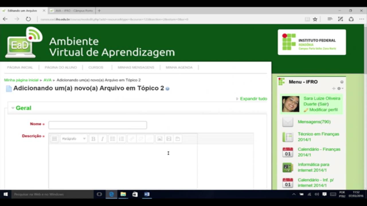 Tutorial Inserindo um Arquivo ou Link - YouTube