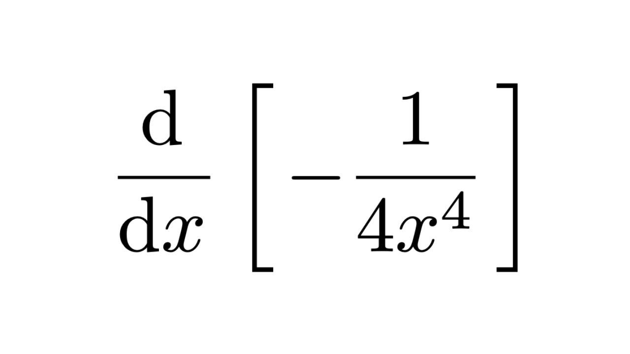 Derivative of -1/4x^4 - YouTube