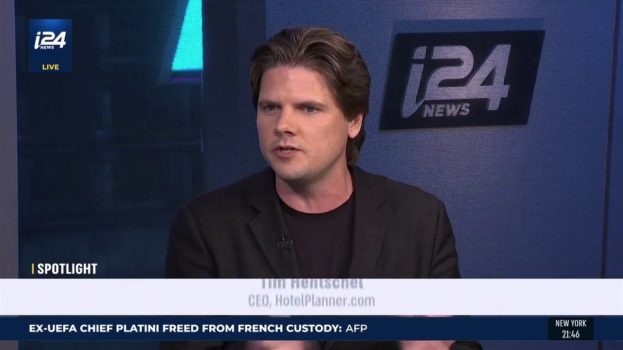 Tim Hentschel, CEO of HotelPlanner.com interviewed by I24 News - YouTube
