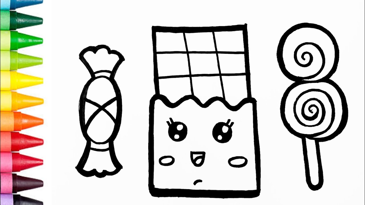 chocolate drawing and colouring for kids 🙂#chocolatedrawing - YouTube
