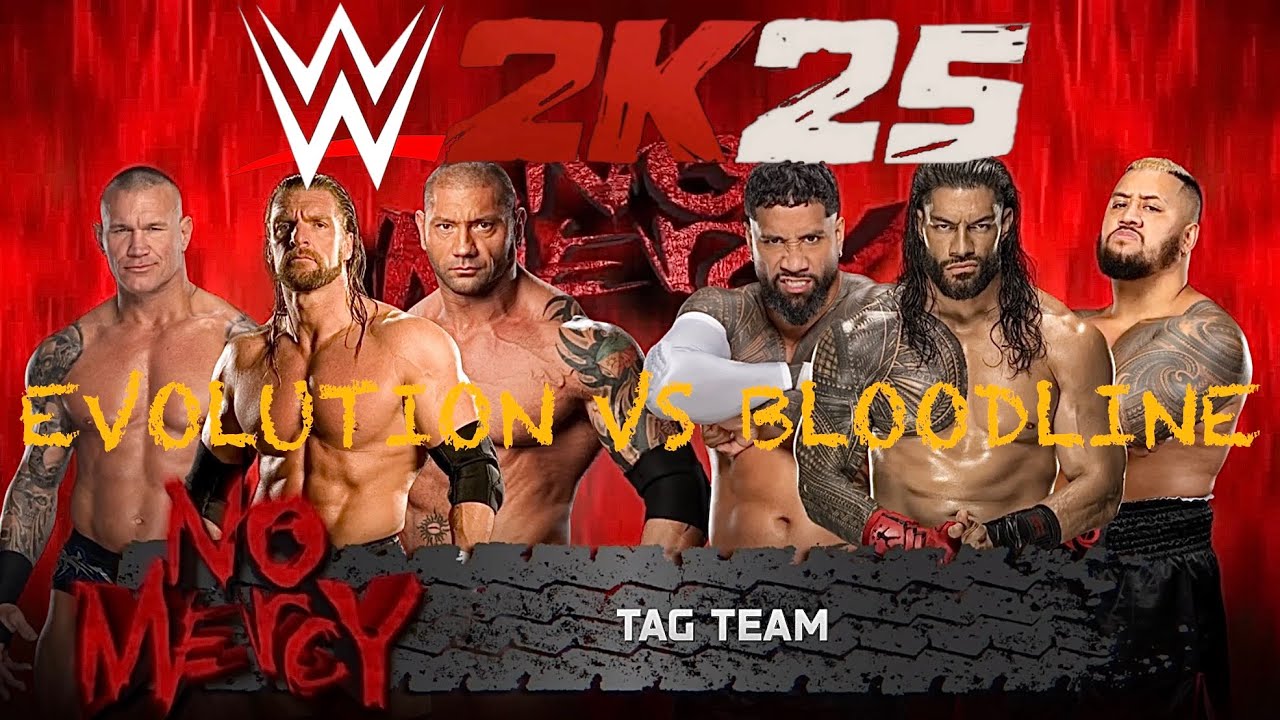 WWE2K25 - 6-MEN TAG TEAM MATCH | EVOLUTION VS BLOODLINE - YouTube