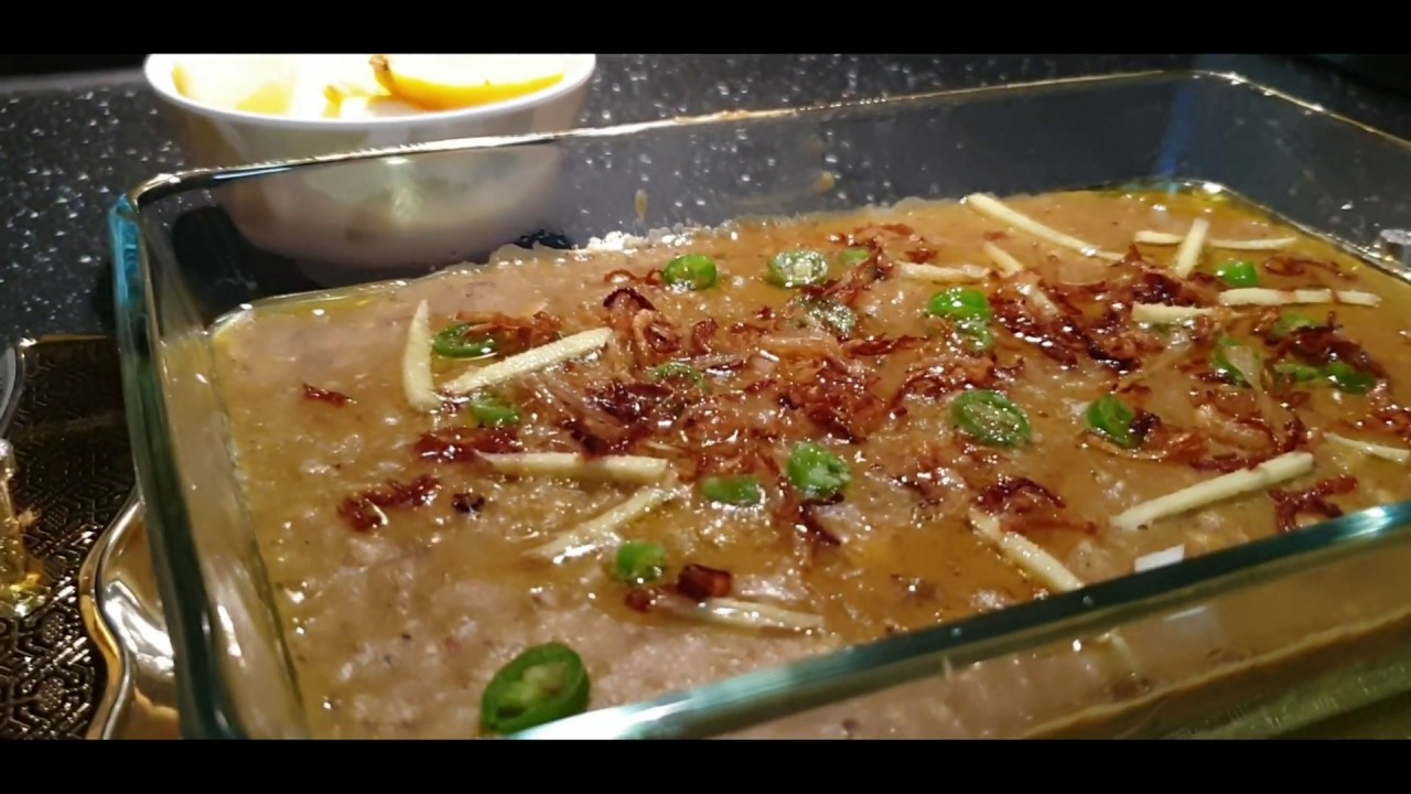 Tasty delicious Haleem ( Meat with Lentils ) - YouTube