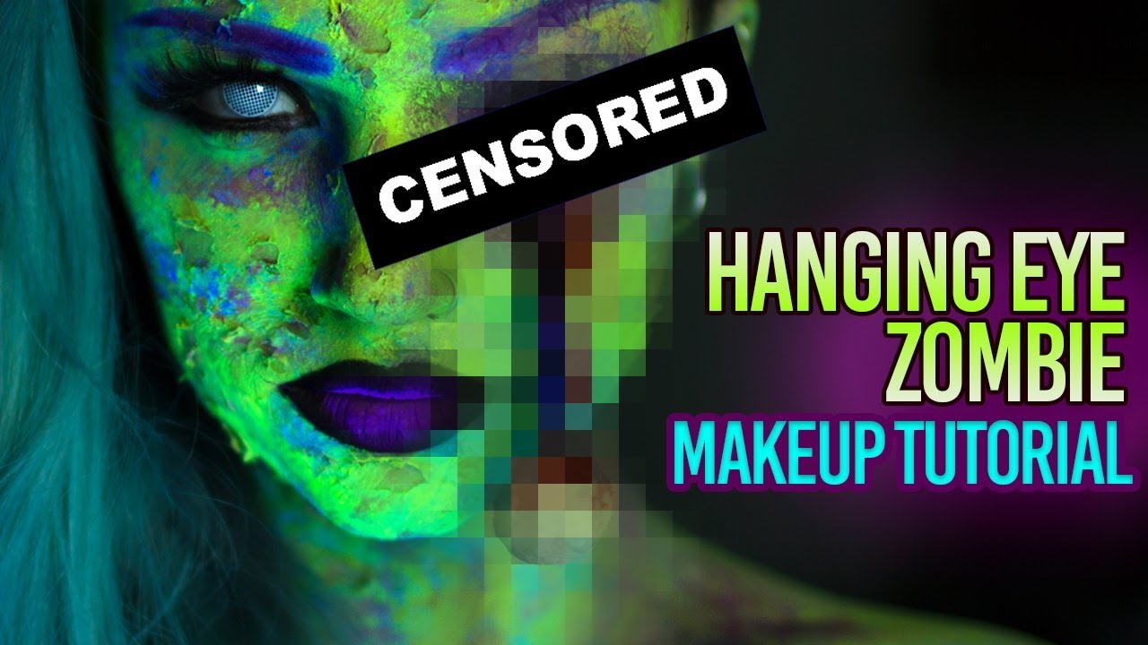 Hanging Eye Neon Zombie -- FX Makeup Tutorial - YouTube