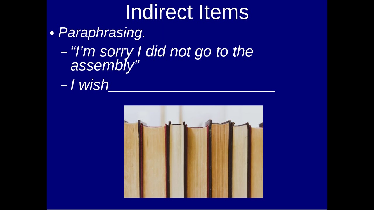Direct Indirect items for Language Assessment - YouTube