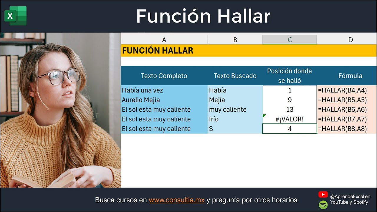 Función Hallar en Excel - YouTube