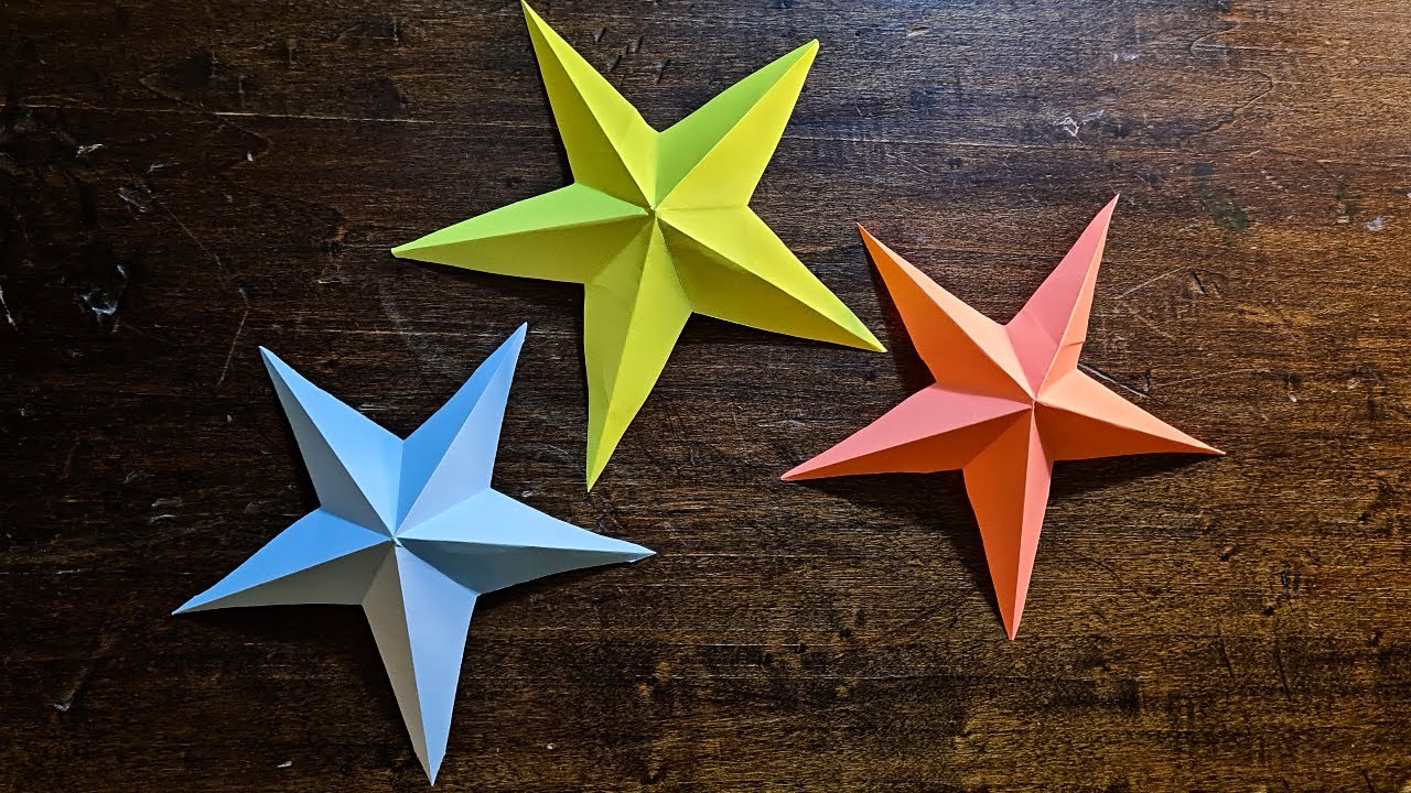 Easy 3D Paper Star - How to make Paper Star in 1 minute - DIY Paper ...