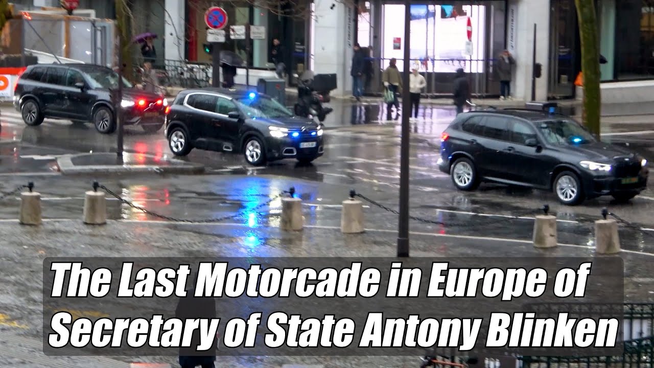 The Last Motorcade in Europe of U.S Secretary of State Antony Blinken ...