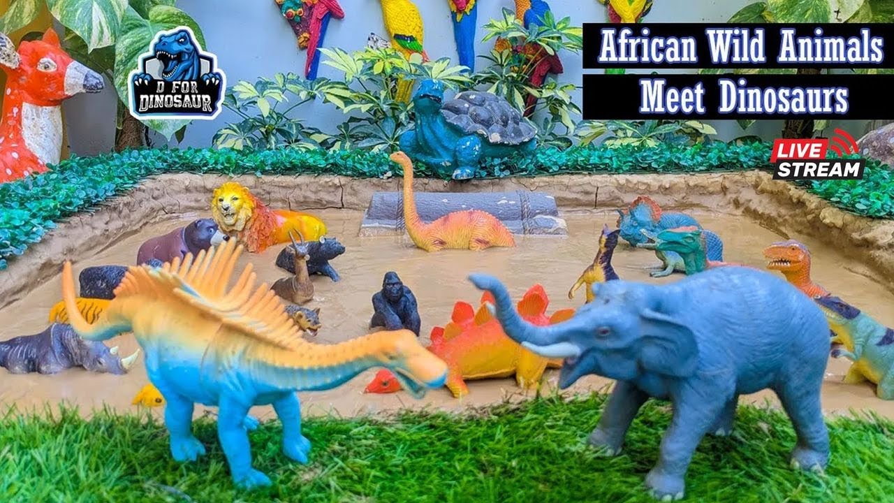 Big Wild African Jungle Animals Farm Animals Meet Prehistoric Dinosaurs ...