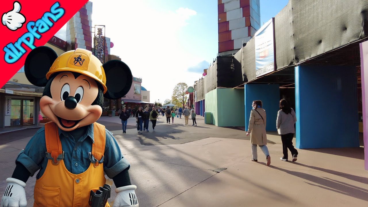 Disneyland Paris Construction Makeover Disney Village walkthrough - YouTube