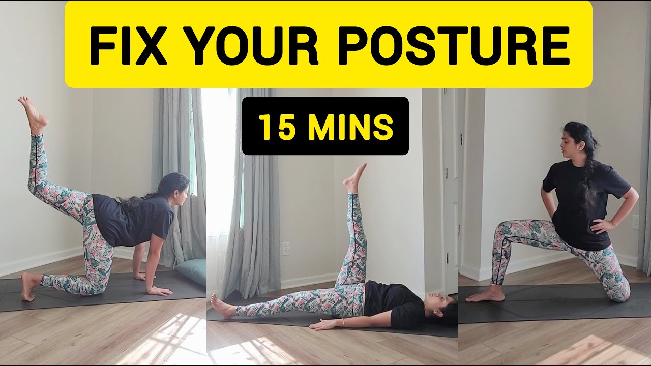 Fix your posture and reduce backpain | 15 Minute Daily Yoga Routine # ...