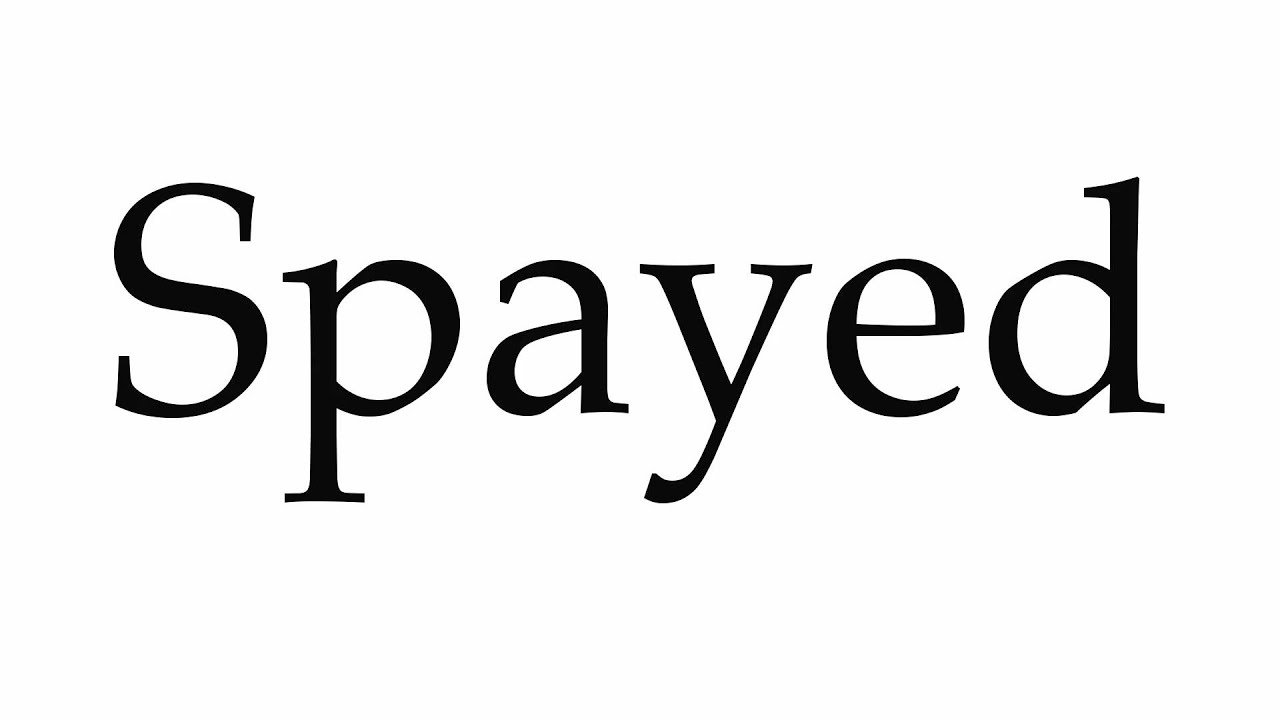 How to Pronounce Spayed - YouTube