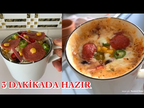 3 DAKİKADA BARDAKTA PİZZA TARİFİ!!!