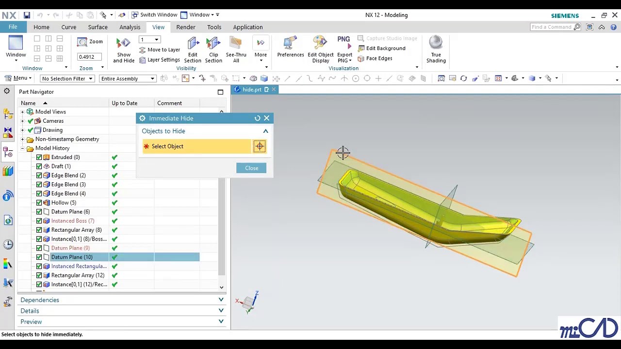 NX12 Tutorial - Thiết Kế Cơ Bản - Hiển Thị & Ẩn - YouTube