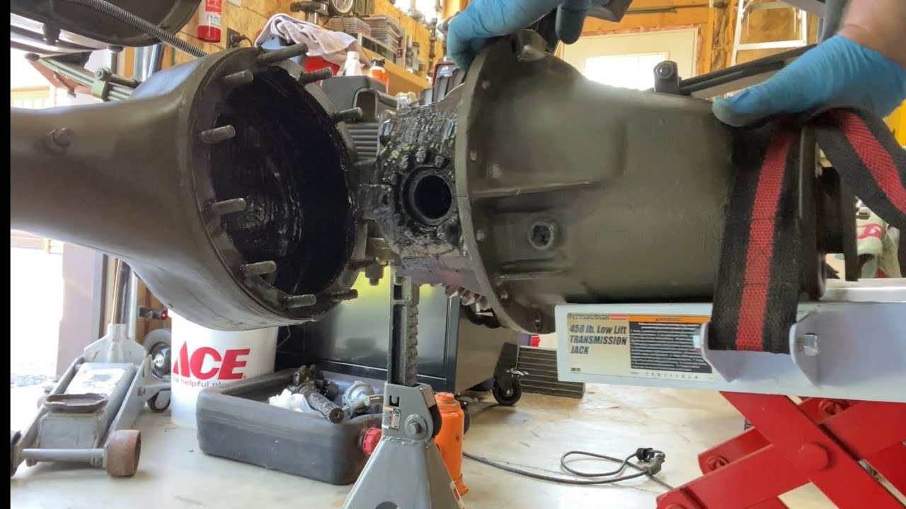 M37 front differential removal - YouTube