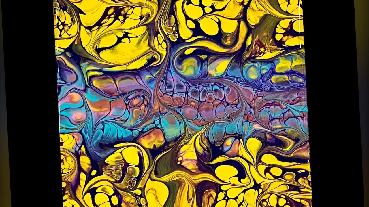 (924) Swipe Technique on Yellow, Modified, Acrylic Paint Pouring - YouTube