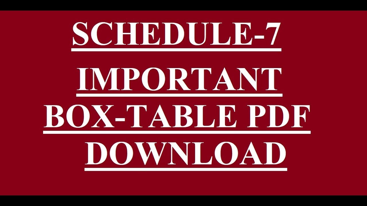 SCH-7 IMPORTANT BOX-TABLE PDF DOWNLOAD - YouTube