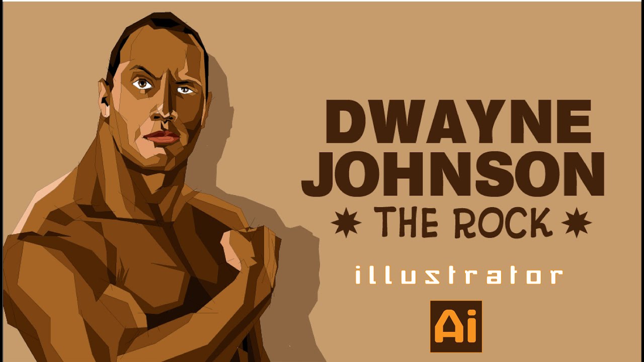 VẼ VUI VẺ | How to draw DWAYNE JOHNSON | The rock | illustrator - YouTube