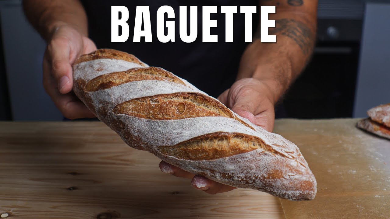 Receta completa de BAGUETTES CASERAS CON MASA MADRE - YouTube