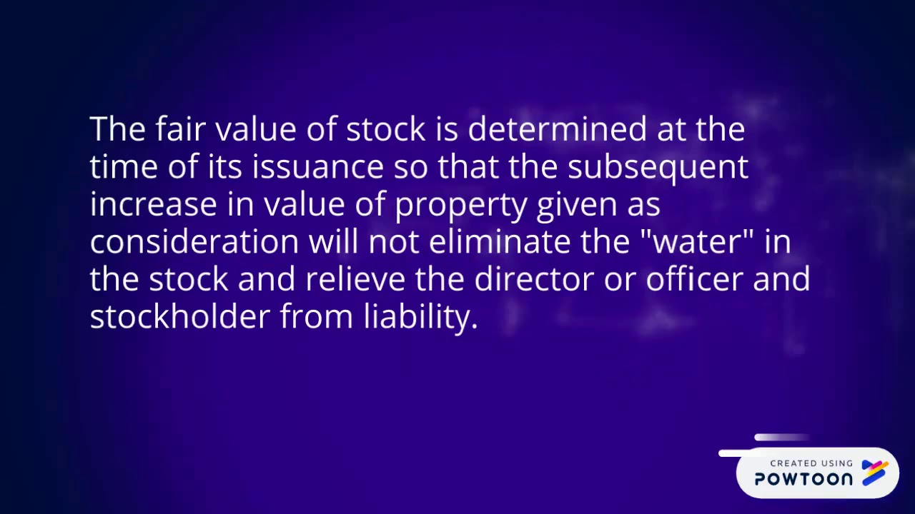 liability for watered stock - YouTube