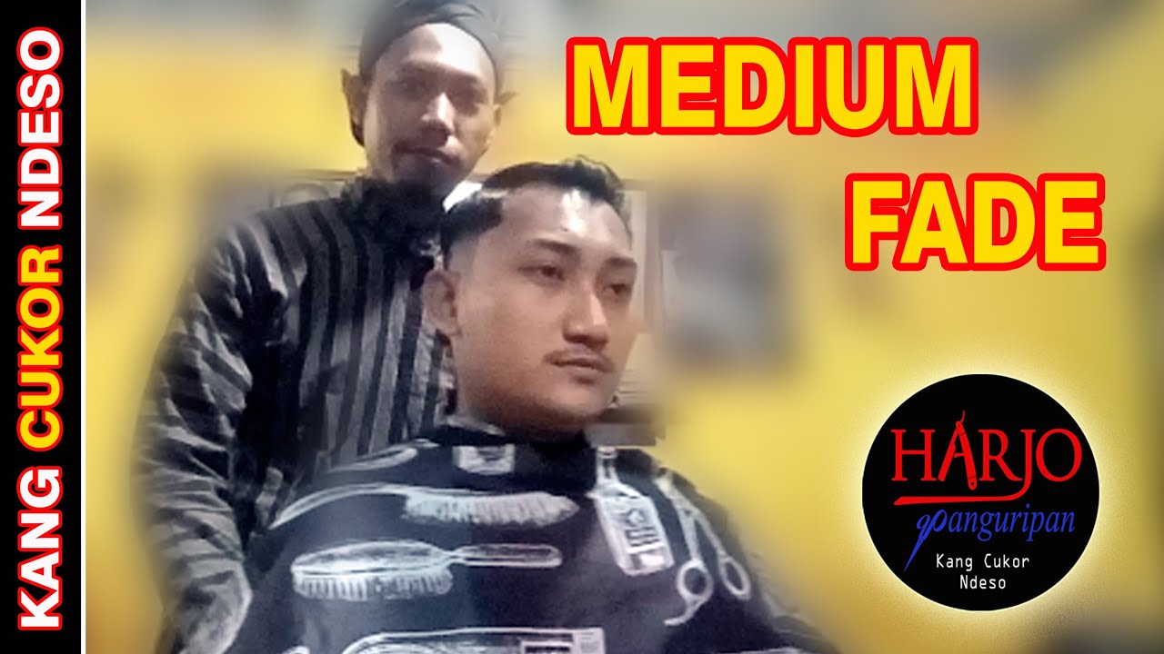 Model Cukuran Medium Fade keren _ Potong Rambut Pemula Ndeso - YouTube