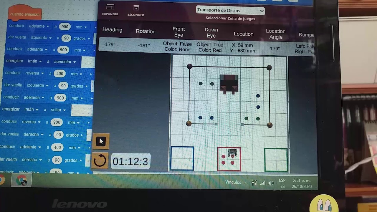 vex code transporte de discos rojos - YouTube