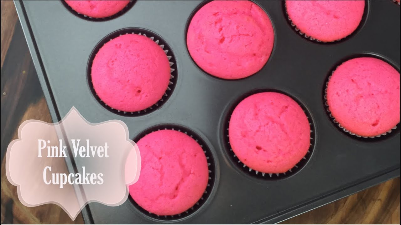 Pink Velvet Cupcakes Con Rosas De Glasé Real - YouTube