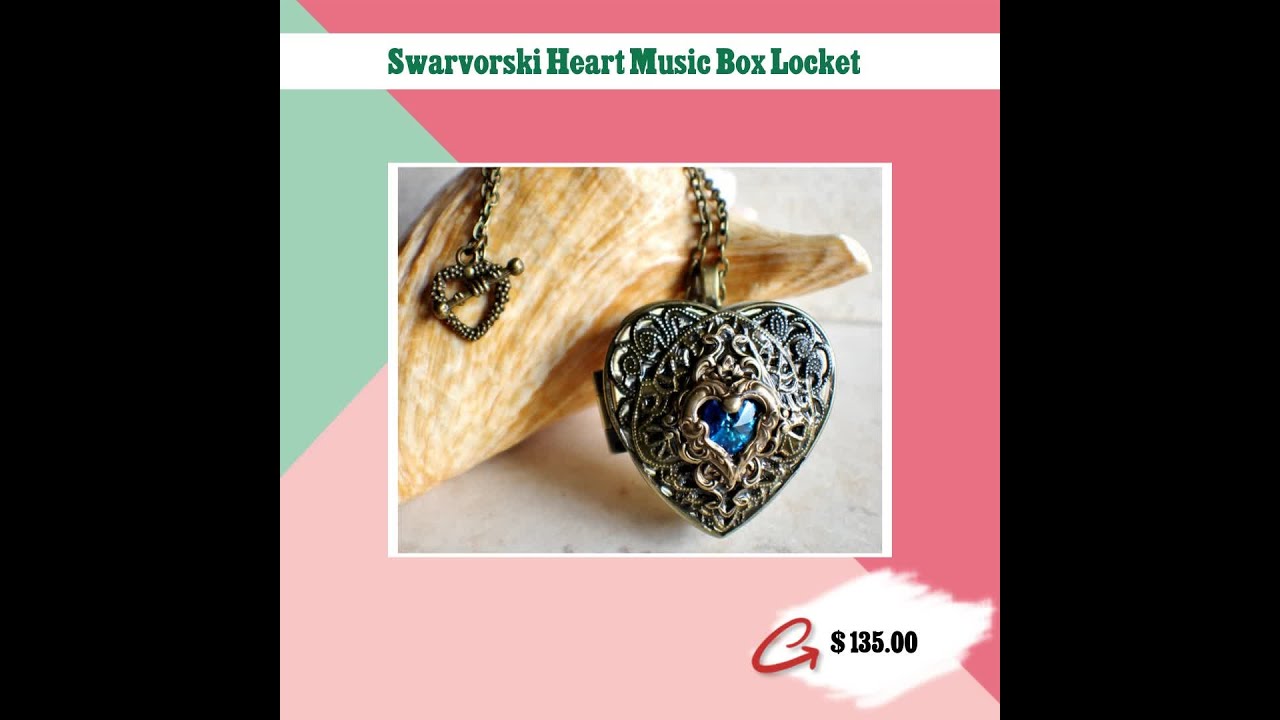 Swarvorski Heart Music Box Locket - YouTube