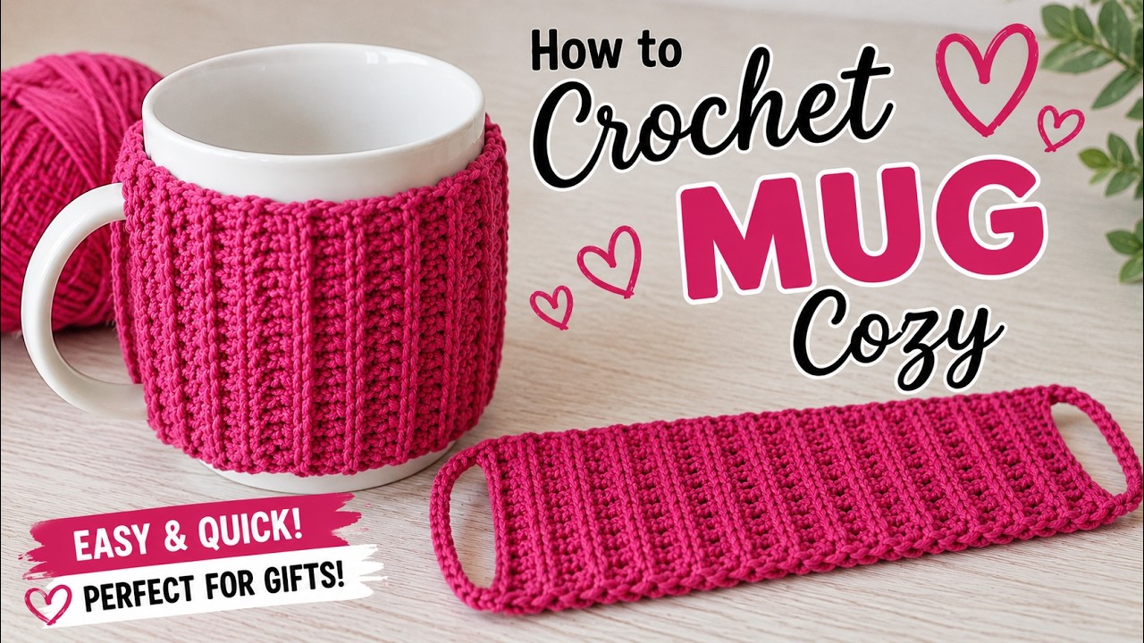 How to Crochet a Mug Cozy for Beginners | Easy DIY Crochet Cozy ...