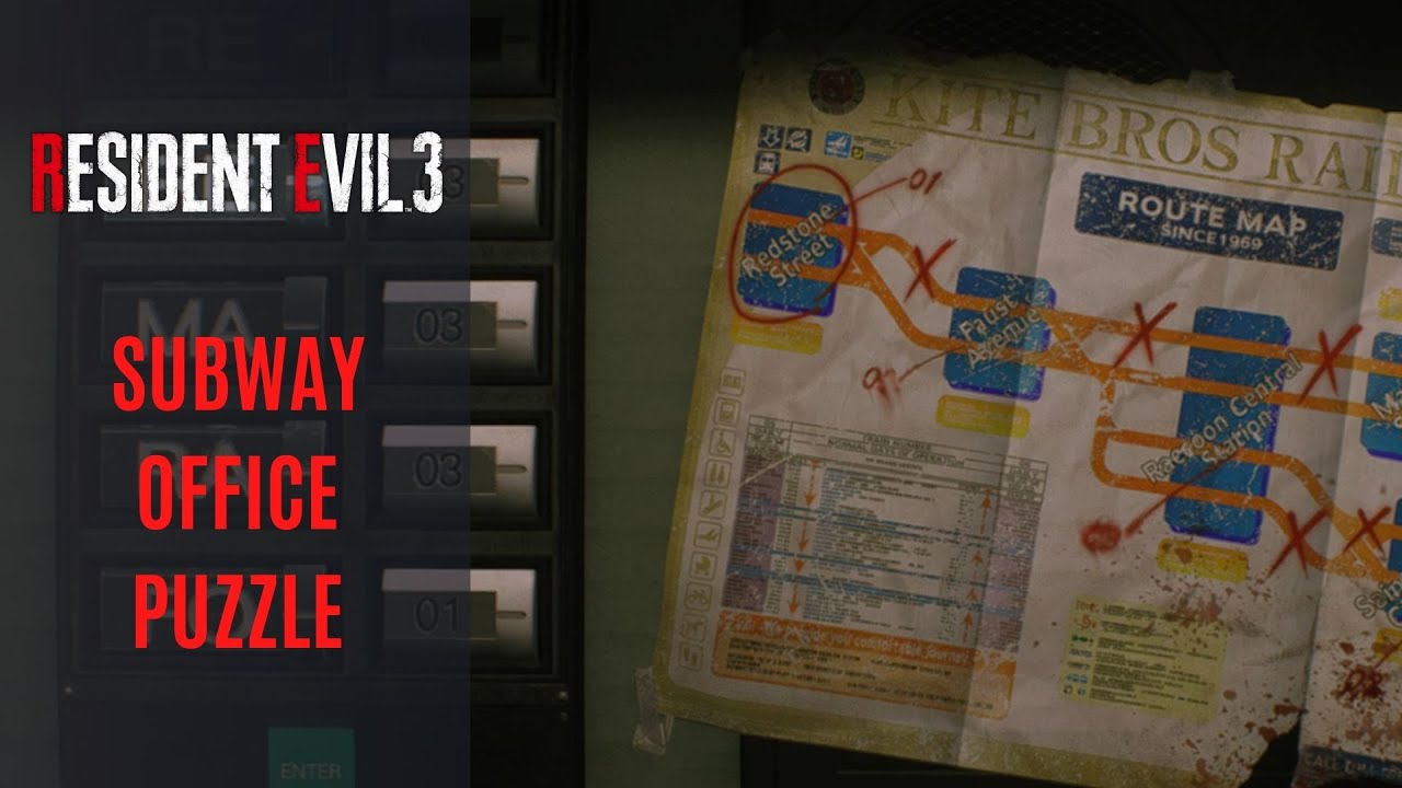 Resident Evil 3: How To Solve The Subway Office Route Puzzle - YouTube