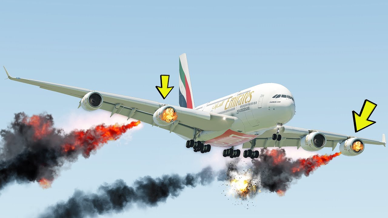Incredible A380 Emergency Landing With Both Engines On Fire [XP11 ...