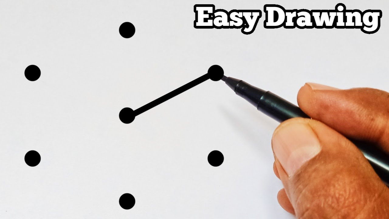 How To Draw Beautiful Drawing From 7 Points | Easy Dots Drawing For ...