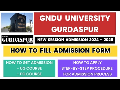 GNDU University Gurdaspur Admission 2024 | How to fill Admission Form ...
