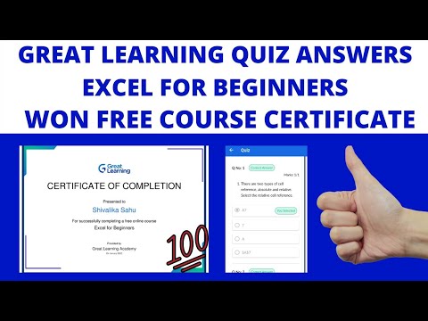 Great Learning Quiz Answers| Excel for beginners| Get your free ...