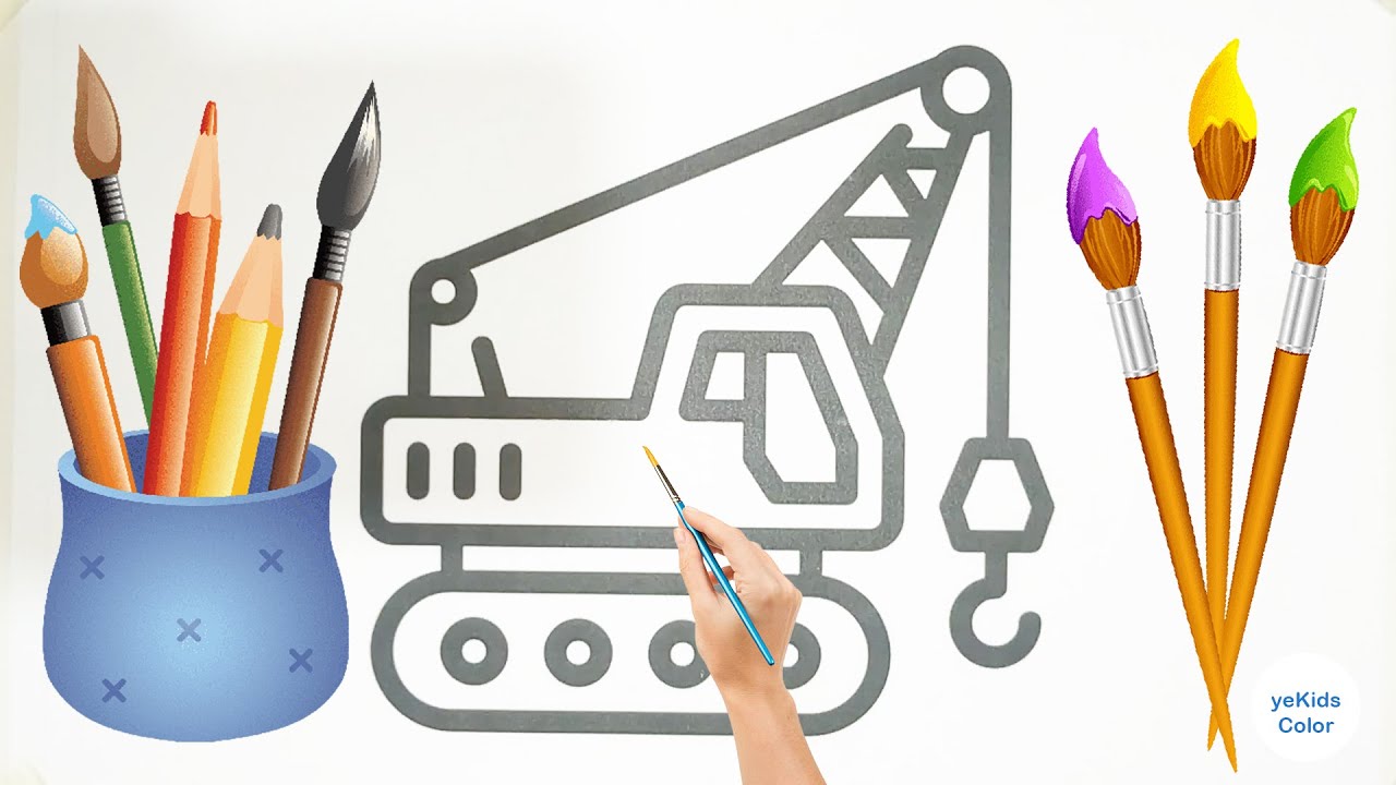 Crain Drawing, Painting, and Coloring for Kids & Toddlers - YouTube