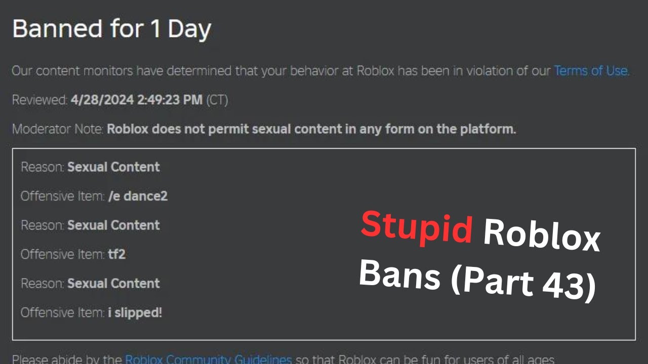 Stupid and Funny Roblox Bans | Part 43 - YouTube