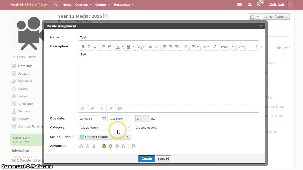 Setting up Schoology Assignments to display as Overdue - YouTube