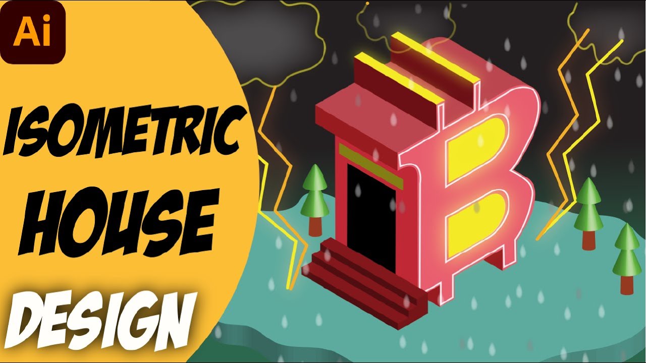 isometric B shape House Design | Adobe Illustrator | Tesh Mastery ...