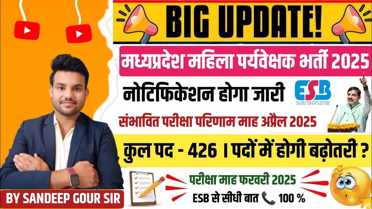 MP WOMEN SUPERVISOR VACANCY 2025 | WOMEN SUPERVISOR NOTIFICATION 2025 ...