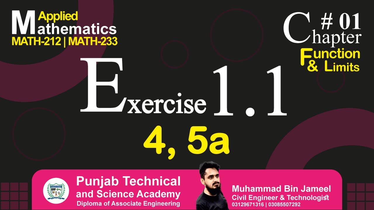 dae math 212 2nd year chapter no 1 exercise no 1.1 question no 4 to 5 - YouTube