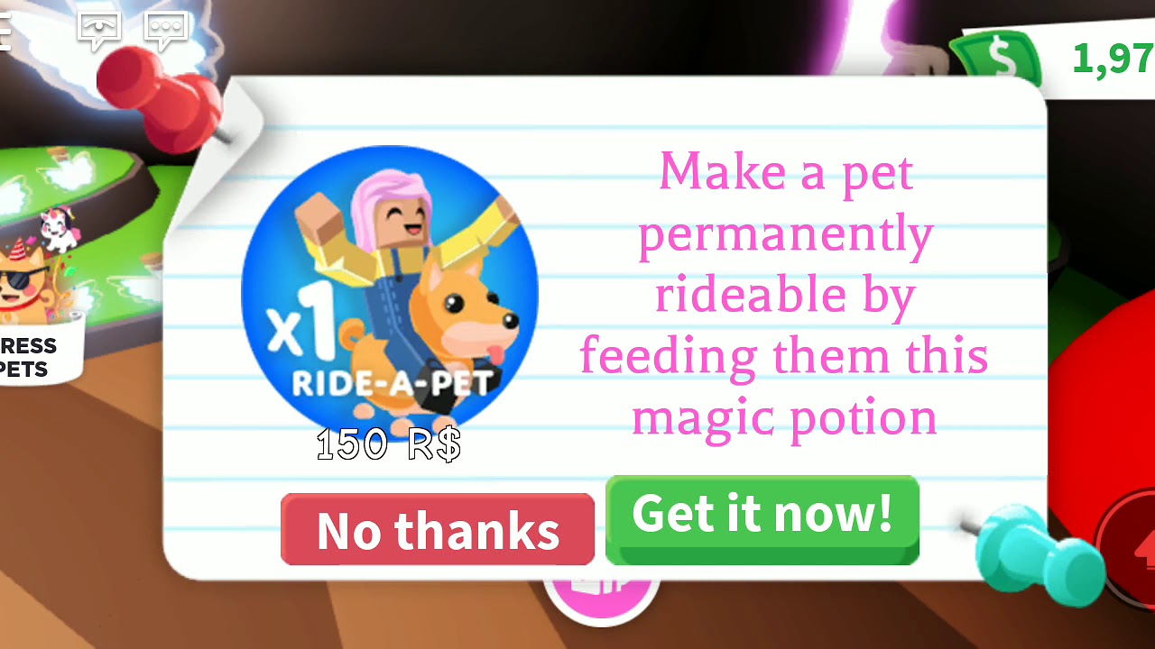 how-to-get-free-ride-potion-youtube