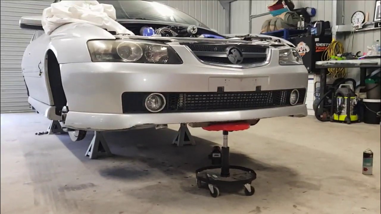 SUPERCHARGED V6 PROJECT VY CALAIS A2A intercooler fitment... - YouTube