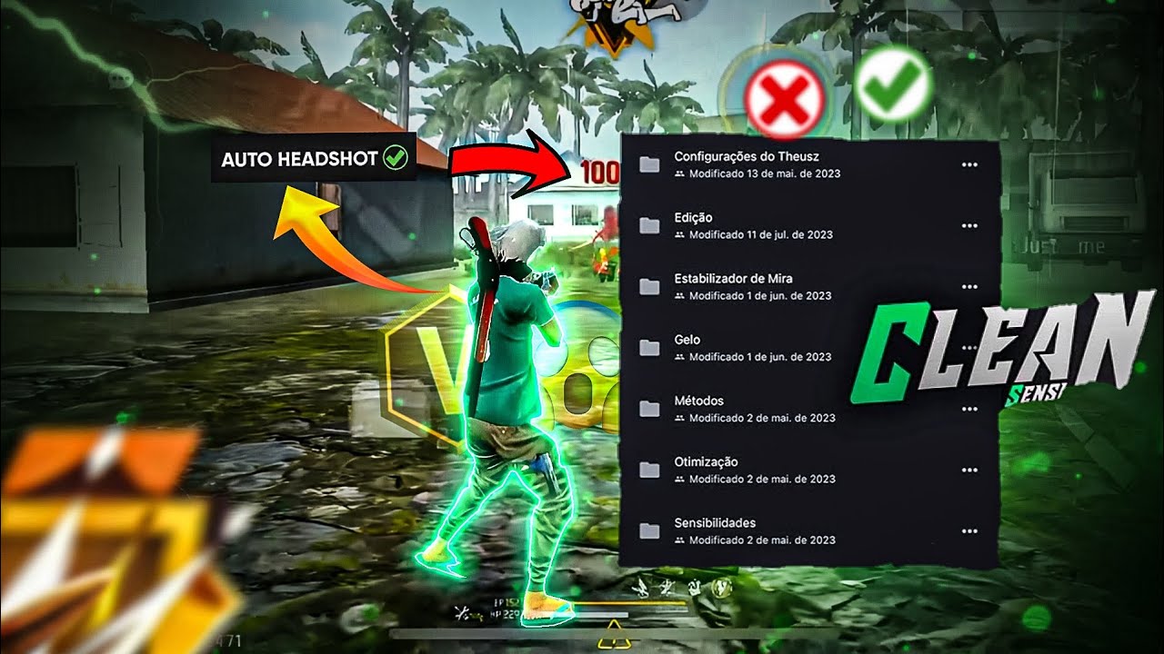 SENSI CLEAN FF + HEADTRICK CLEAN 😱ANDROID E IOS MELHOR SENSIBILIDADE ...