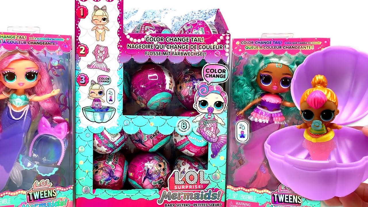 NEW! LOL Surprise MERMAIDS Baby Sister FULL CASE unboxing AND TWEENS ...
