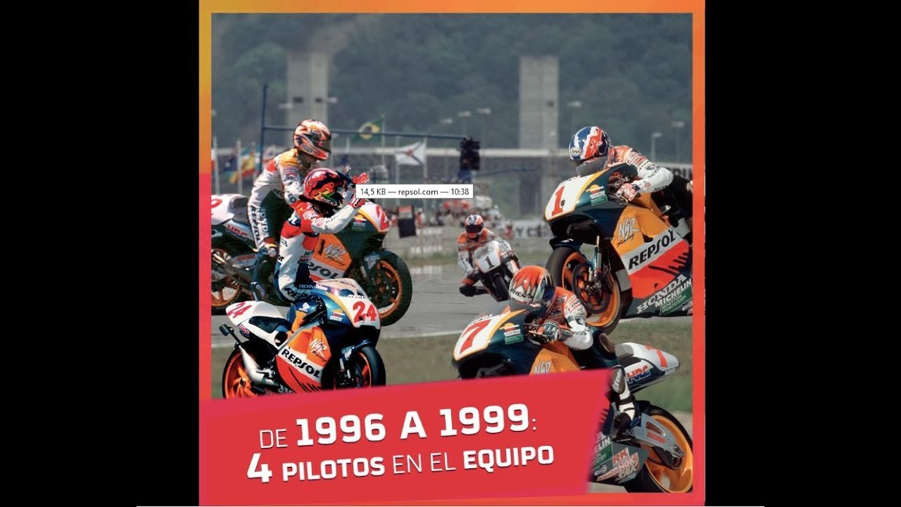 Repsol Honda (1996 – 1999) un equipo de 4 pilotos - YouTube