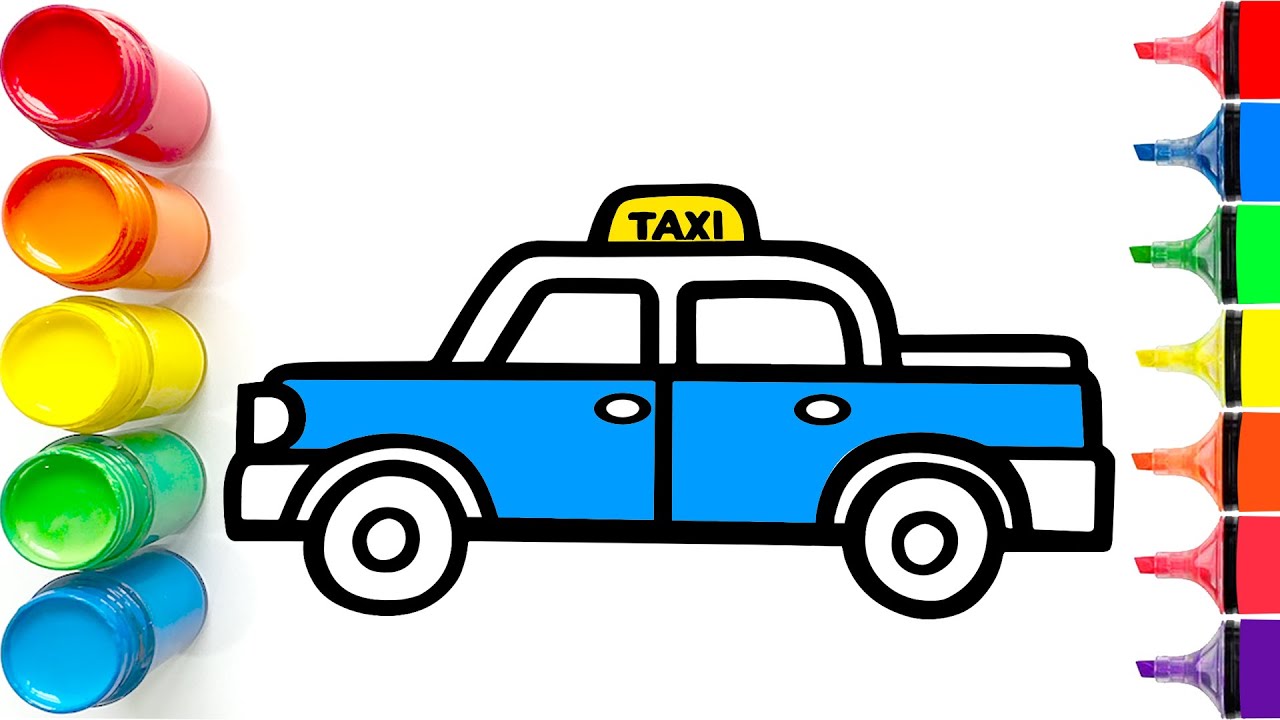 How to Draw a Cute Taxi | Easy Step by Step Tutorial - YouTube