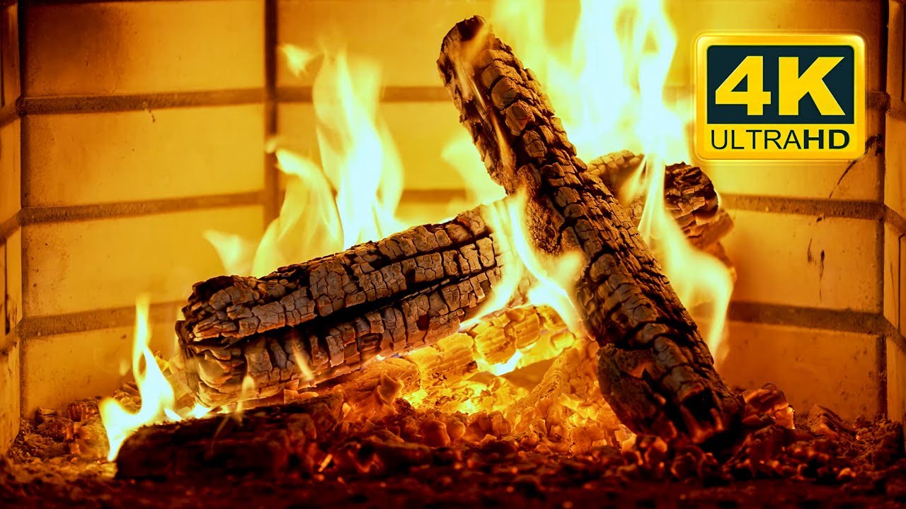 🔥 Fireplace 4K (10 HOURS). Burning Fireplace Sounds. Relaxing Fireplace ...